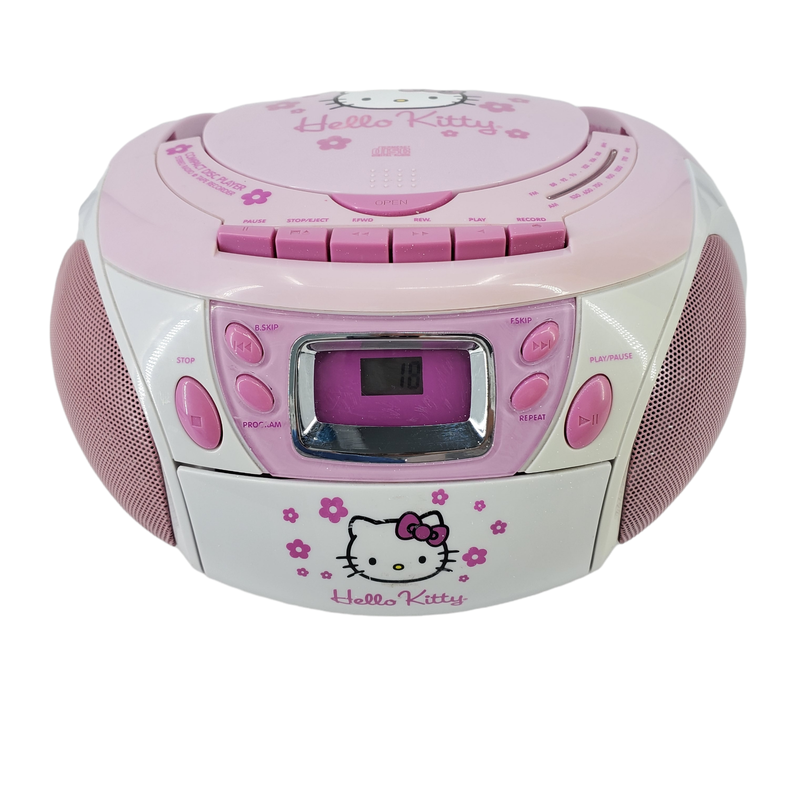 Hello Kitty Sanrio AM/FM Stereo CD Cassette Recorder player vintage 2000s Y2K elephant-trax.com